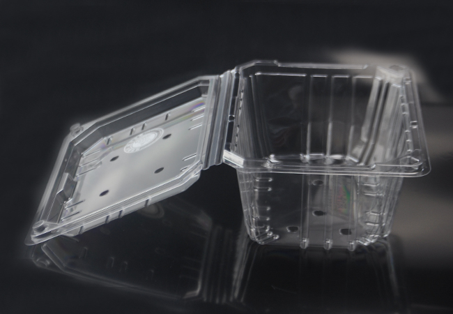 clear disposable plastic PET vented clamshell berry containers